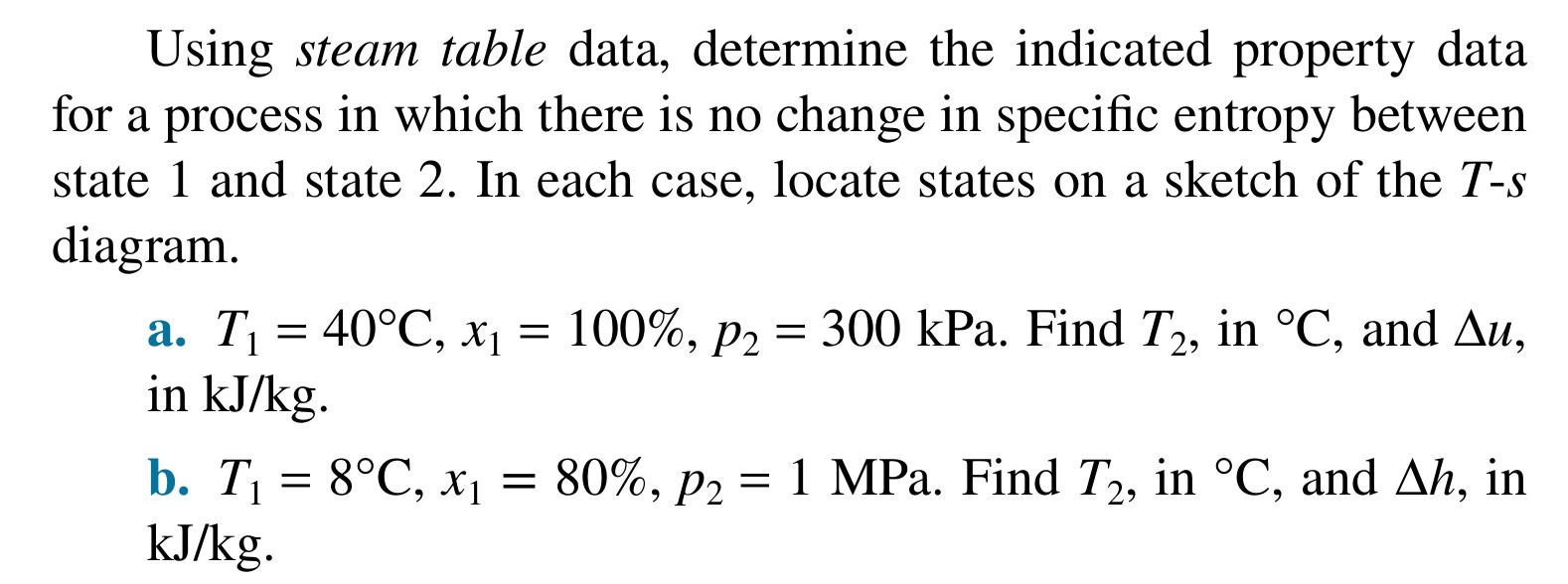 Solved Using steam table data, determine the indicated | Chegg.com