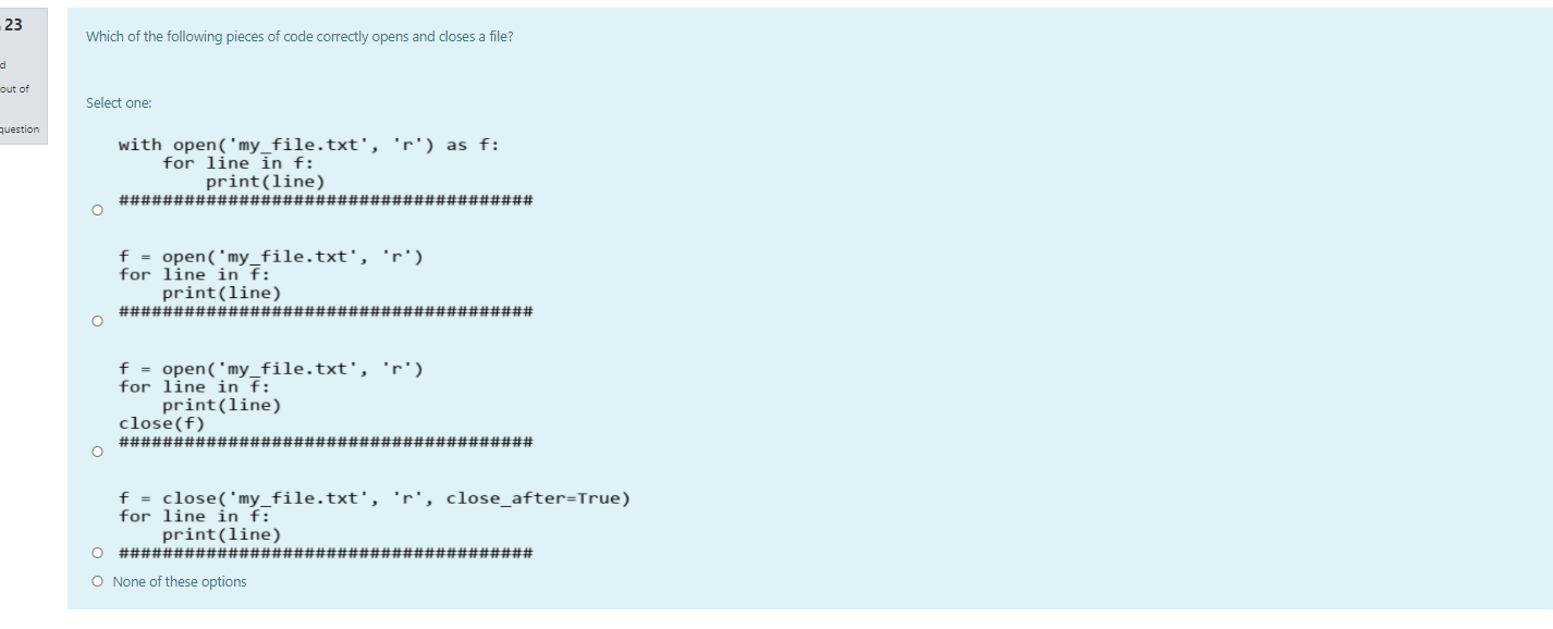 Solved 23 Which of the following pieces of code correctly | Chegg.com