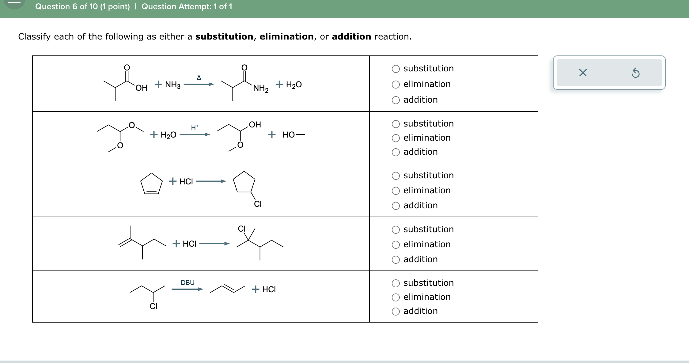 Classify each of the following as either a | Chegg.com