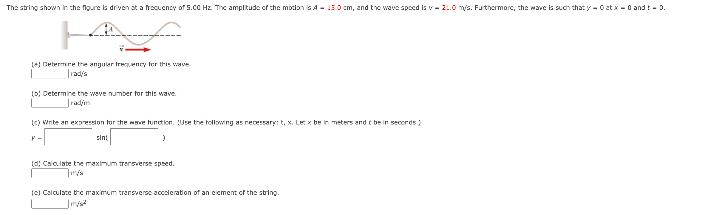 Solved (a) Determine the angular frequency for this wave. | Chegg.com