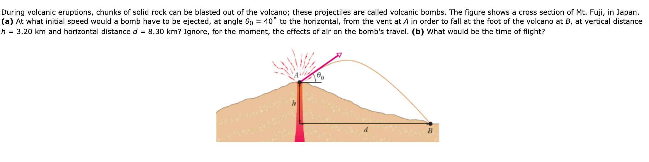 Solved During volcanic eruptions, chunks of solid rock can | Chegg.com