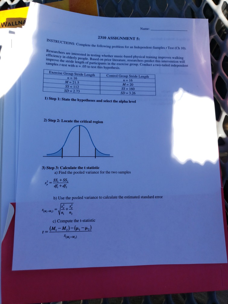 Solved WALLNA Name: 2310 ASSIGNMENT 5: INSTRUCTIONS: | Chegg.com