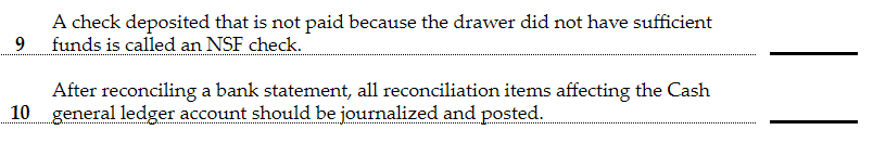 Solved True/False Statements Instructions: Each of the | Chegg.com