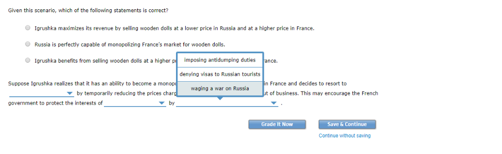 Solved 7. Forms of Dumping Igrushka is a profit-maximizing | Chegg.com