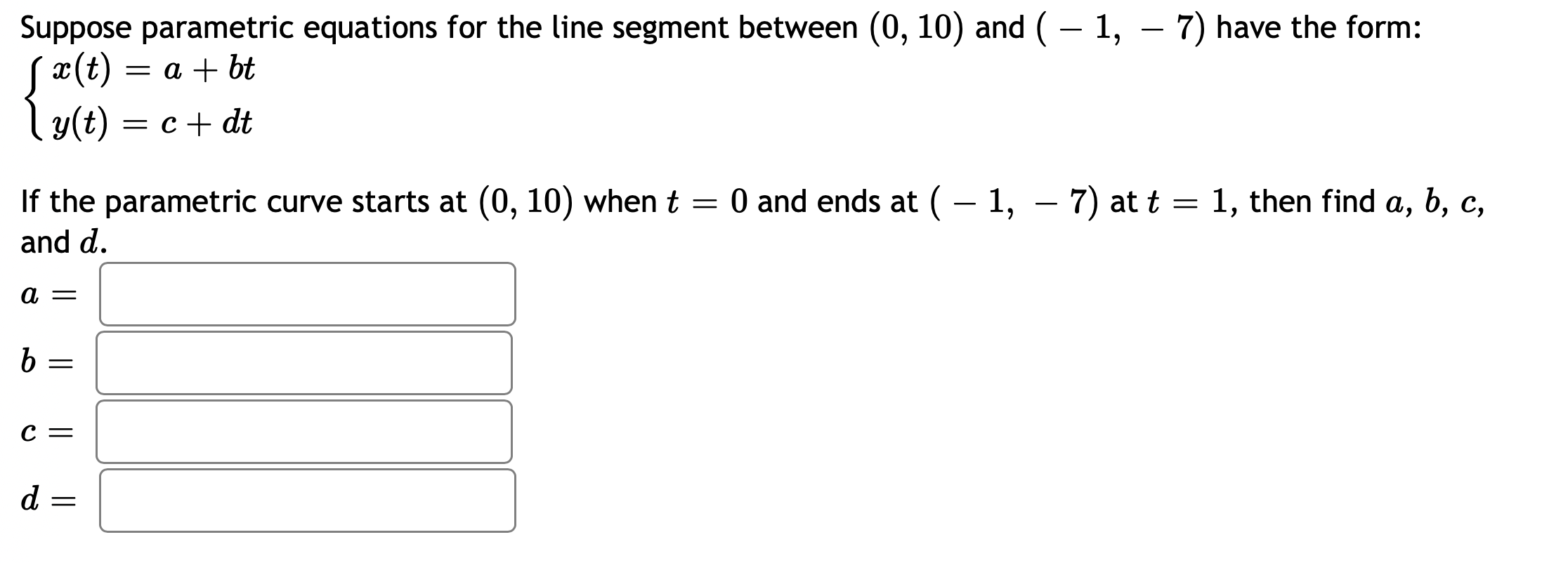 Solved Suppose parametric equations for the line segment | Chegg.com