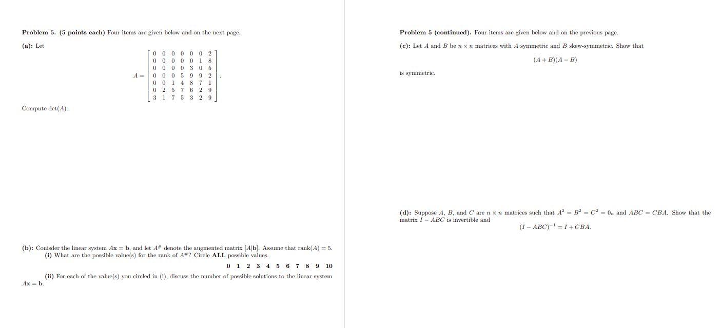 Solved Problem 5 (continued). Four items are given below and | Chegg.com