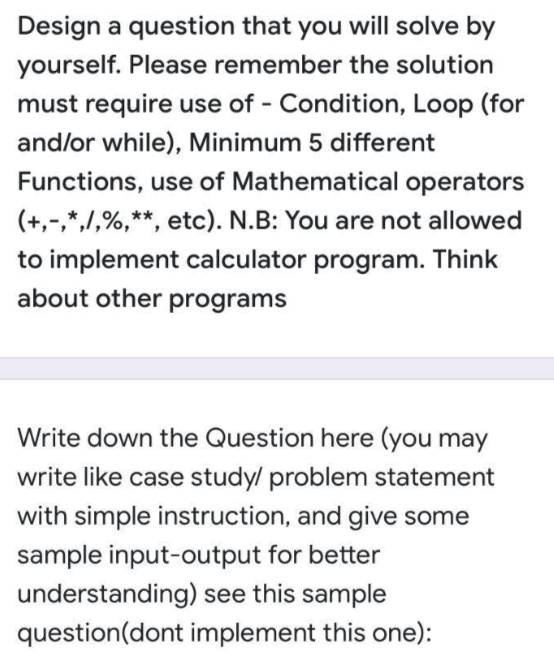 Solved Design a question that you will solve by yourself. | Chegg.com