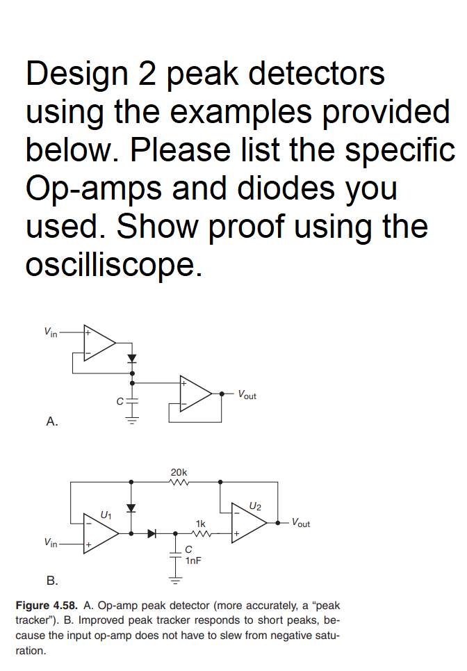 Solved Design 2 peak detectors using the examples provided | Chegg.com