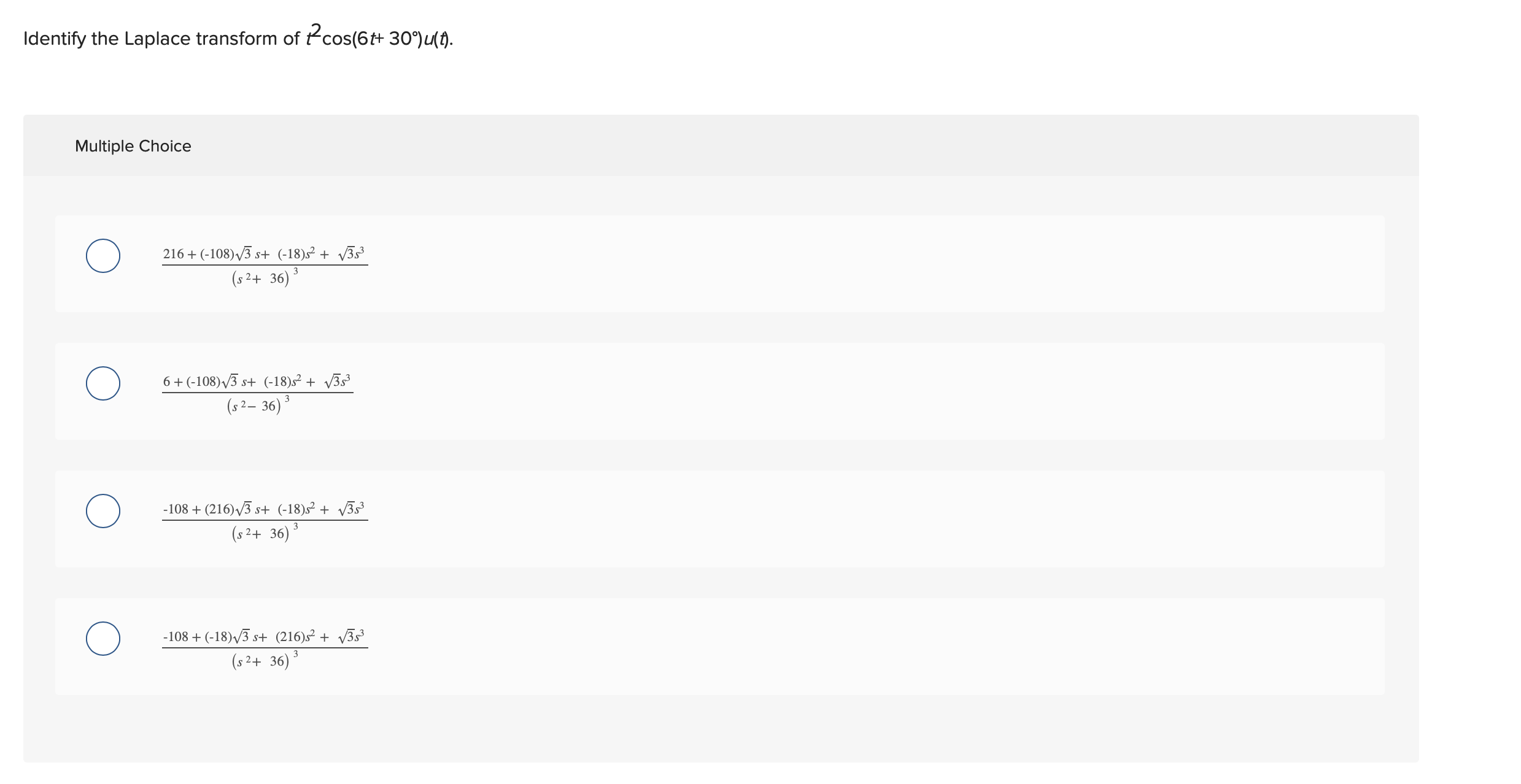 Solved Identify the Laplace transform | Chegg.com
