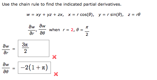 Solved Use the chain rule to find the indicated partial | Chegg.com