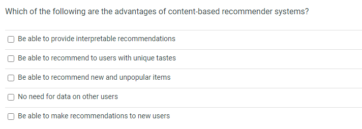 Solved Which of the following are the advantages of | Chegg.com