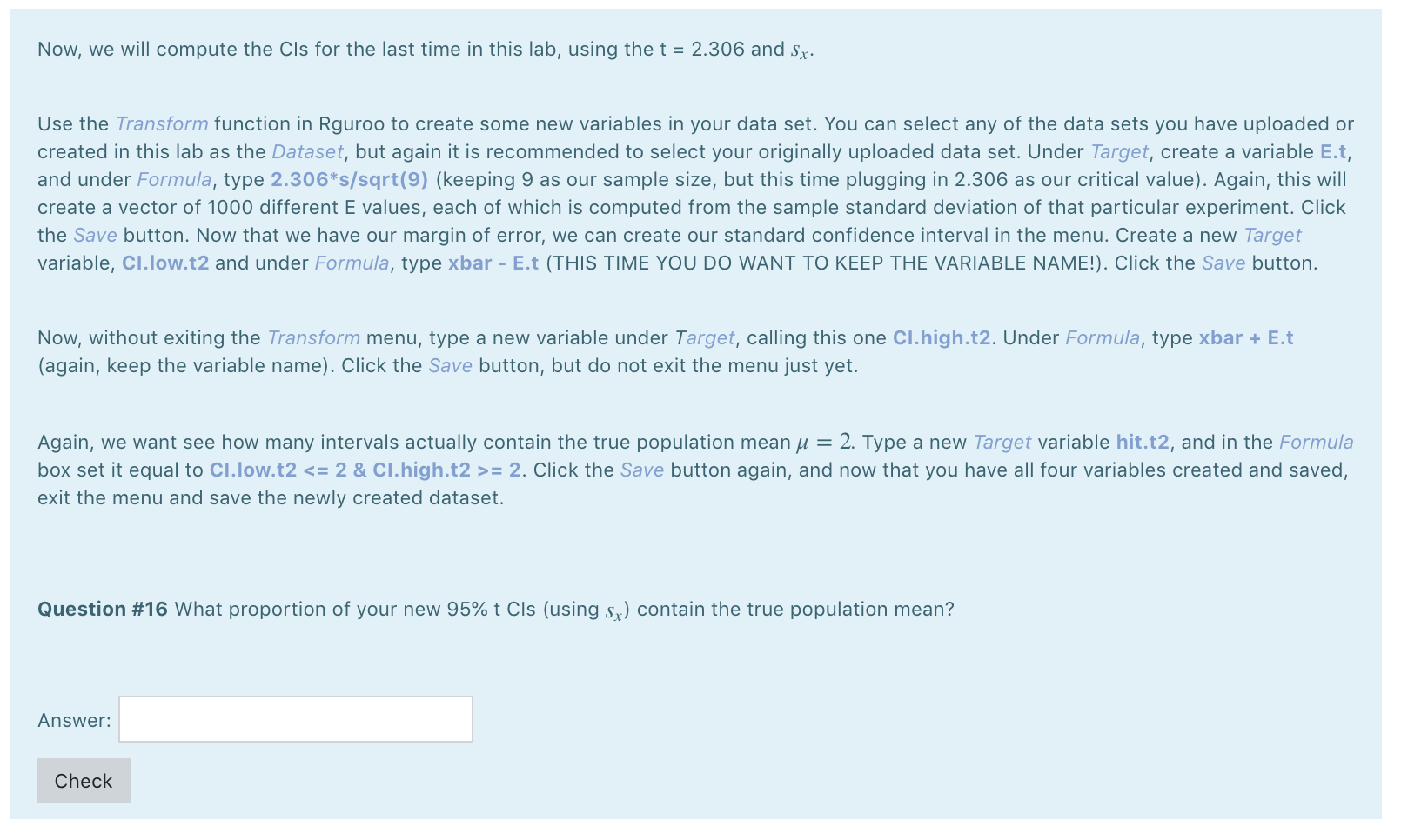 Solved Part II. Confidence Intervals t vs. z (o unknown) Now | Chegg.com