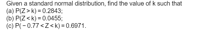 Solved Given a standard normal distribution, find the value | Chegg.com