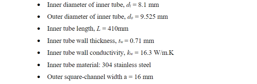 Solved 1) Calculated hydraulic diameter of the annulus of | Chegg.com