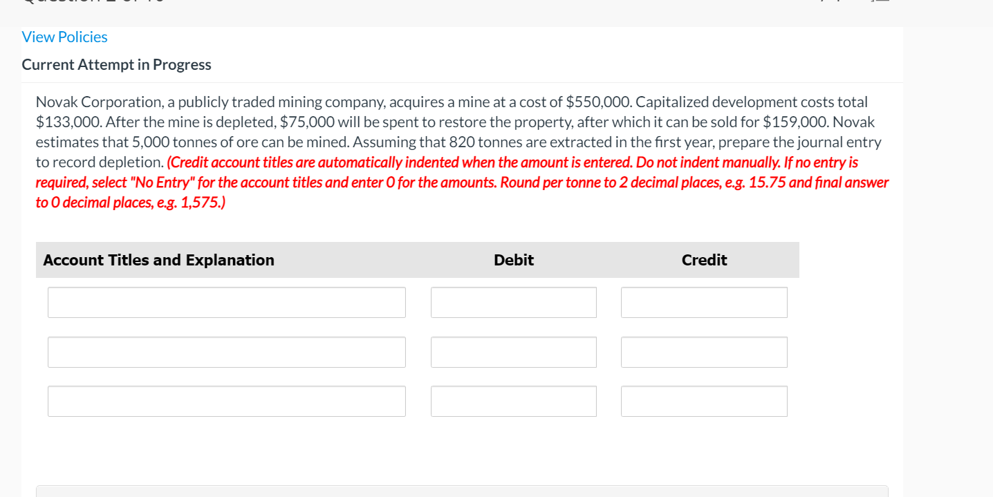 Solved View Policies Current Attempt in Progress Novak | Chegg.com