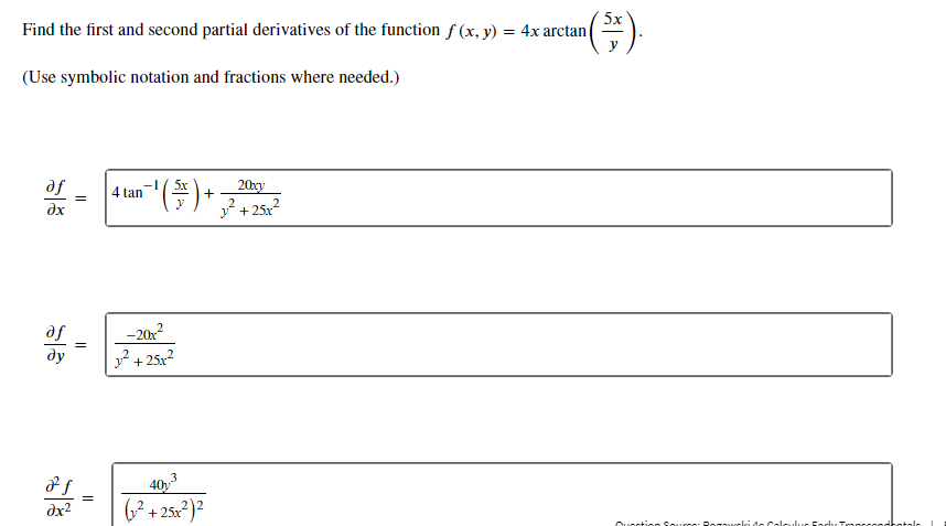 Solved Find the first and second partial derivatives of the | Chegg.com