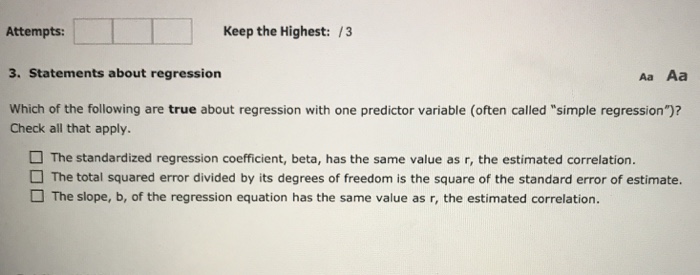 Solved Attempts: Keep the Highest:3 3. Statements about | Chegg.com