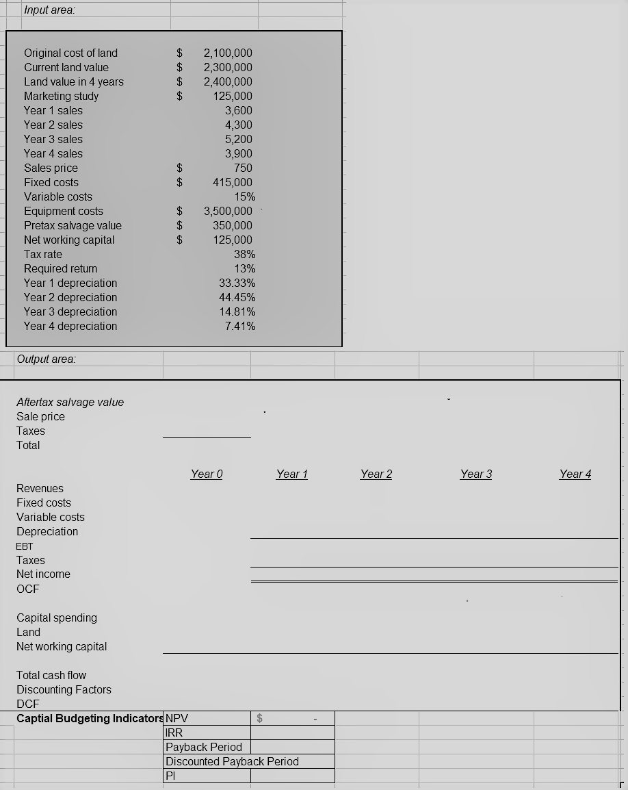 Solved Pro Forma Income Statement Capital Budgeting | Chegg.com