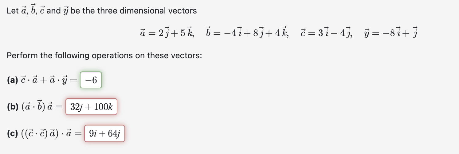 Solved Let a,b,c and y be the three dimensional vectors | Chegg.com