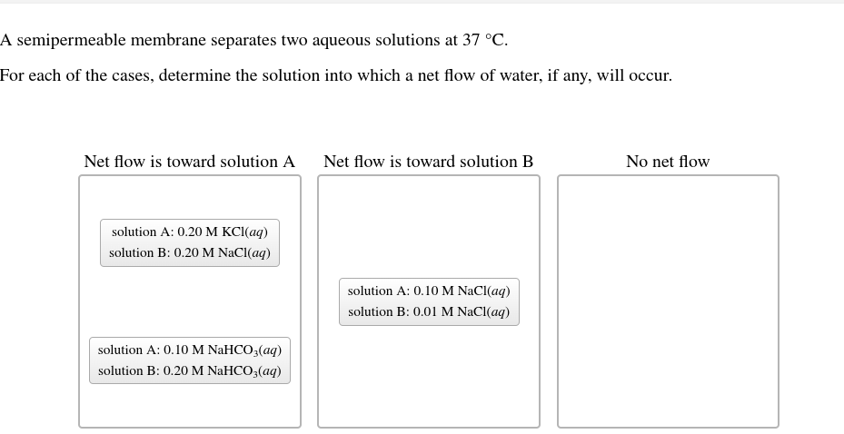 [Solved]: A semipermeable membrane separates two aqueous s