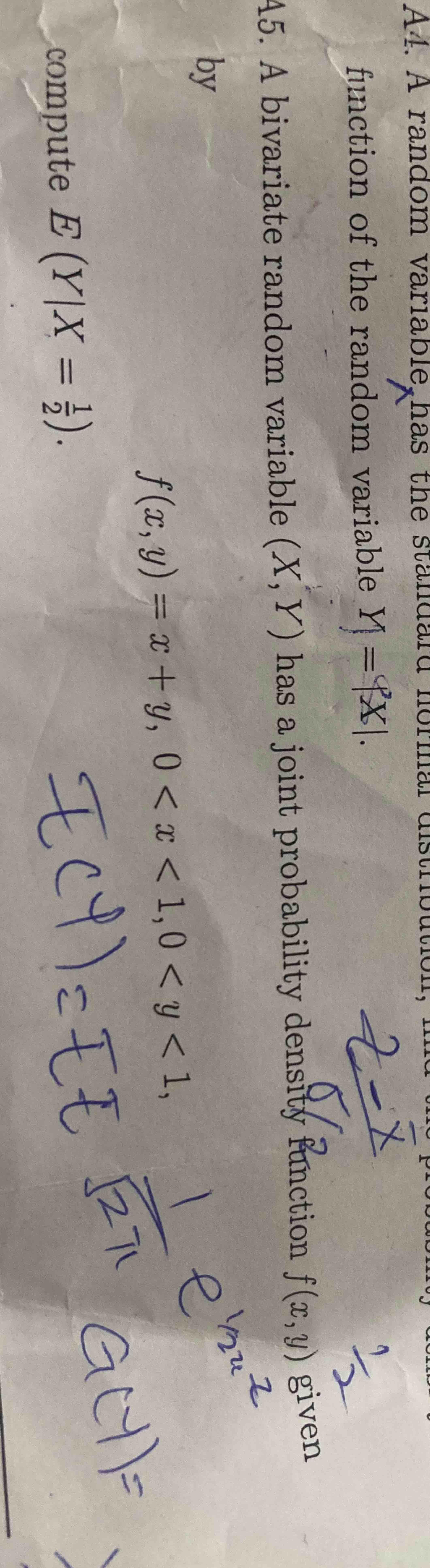 Solved A bivariate random variable (x,Y) ﻿has a joint | Chegg.com