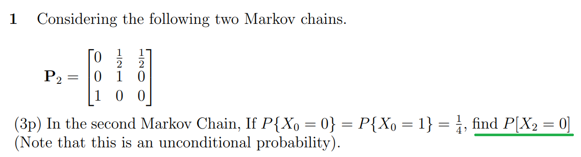 Solved 1 Considering the following two Markov chains. | Chegg.com