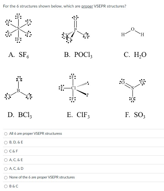 For the 6 ﻿structures shown below, which are proper | Chegg.com