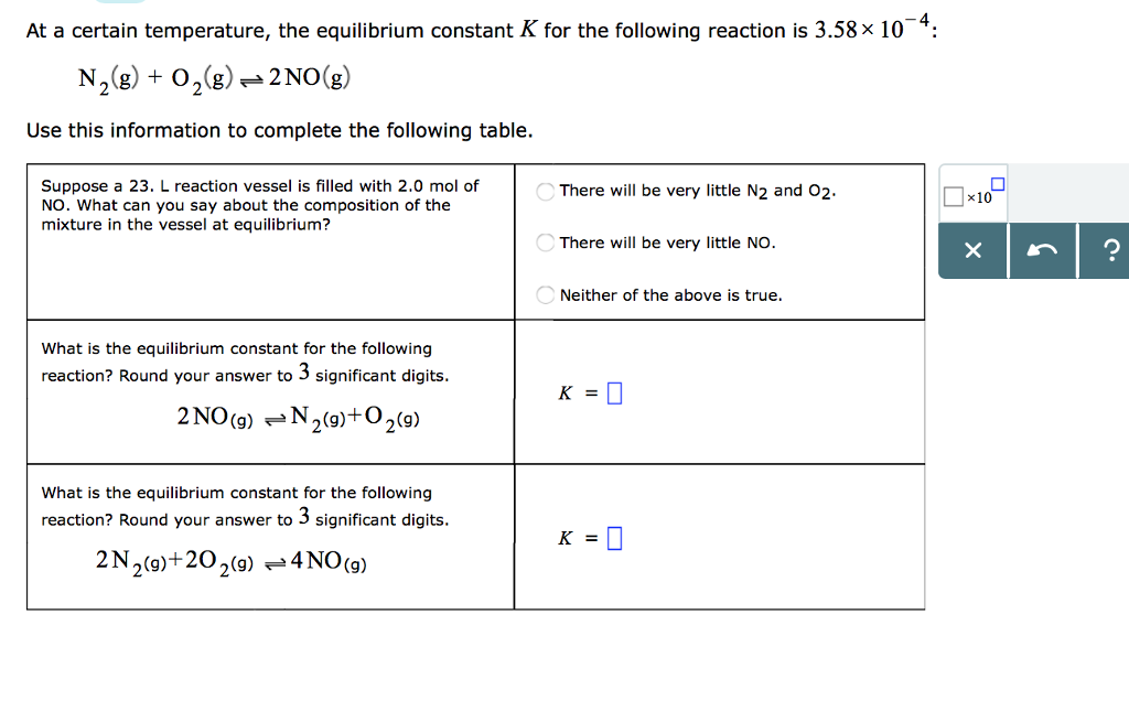 Solved At a certain temperature, the equilibrium constant K | Chegg.com