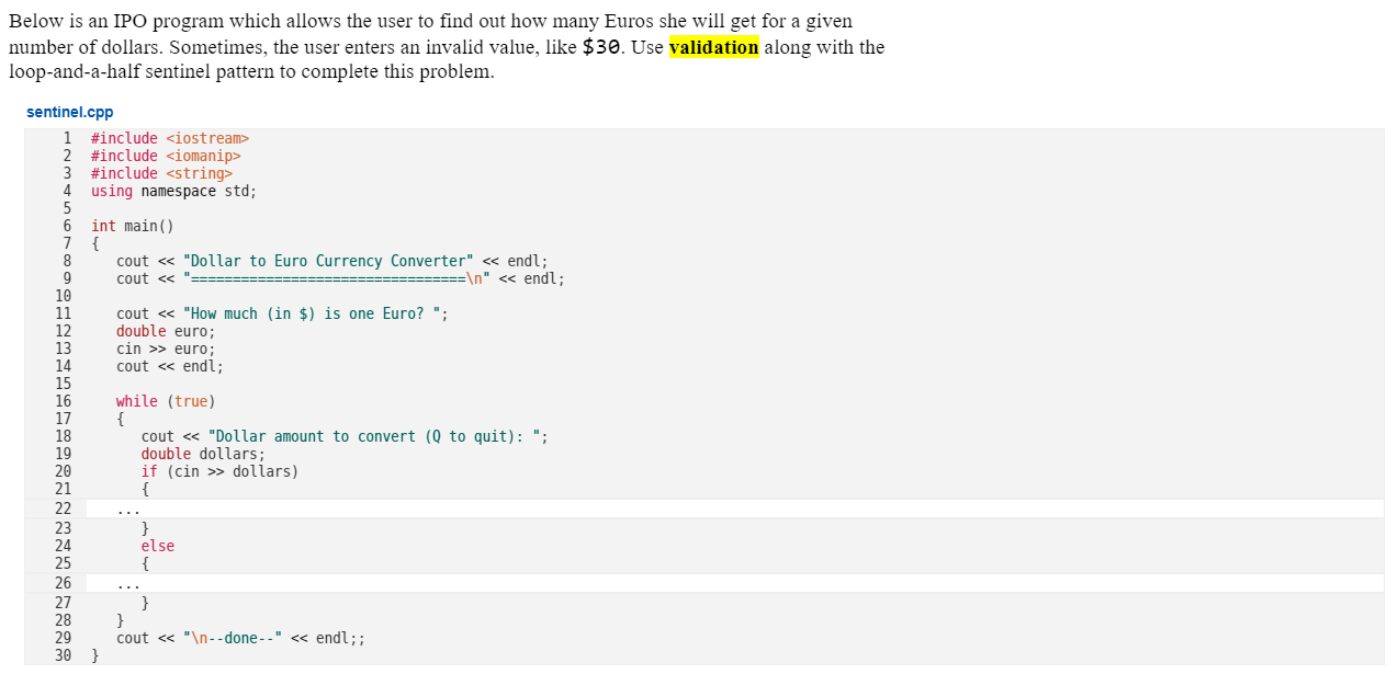 Solved Below is an IPO program which allows the user to find | Chegg.com