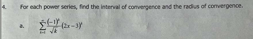 Solved For each power series, find the interval of | Chegg.com