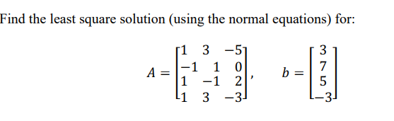 Solved Find the least square solution (using the normal | Chegg.com