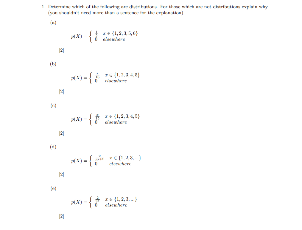 Solved 1. Determine which of the following are | Chegg.com