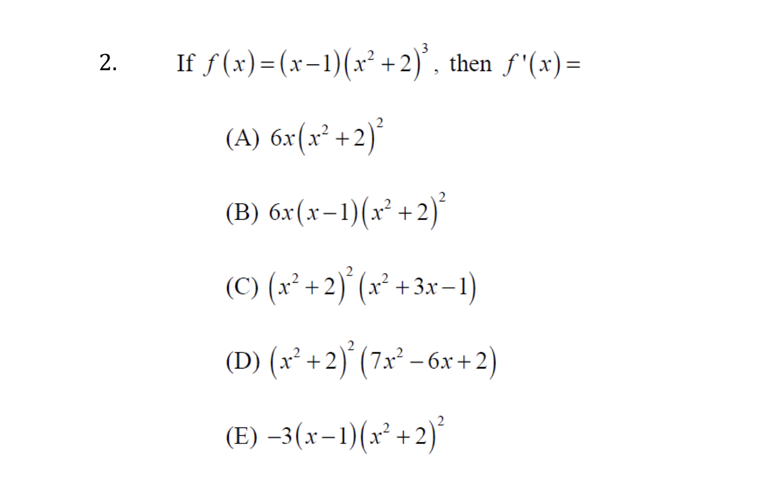 Solved If f(x)=(x-1)(x2+2)3, ﻿then | Chegg.com