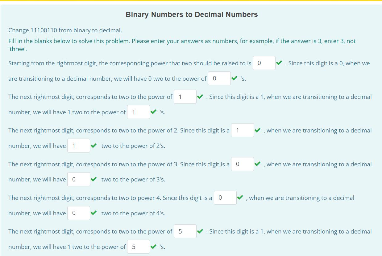 Solved Binary Numbers to Decimal Numbers Change 11100110 | Chegg.com