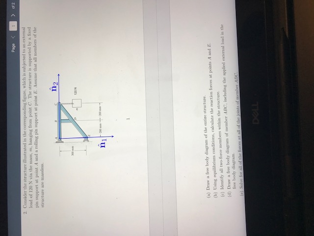 Solved Page 1 > of 2 2. Consider the structure illustrated | Chegg.com