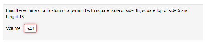 Find the volume of a frustum of a pyramid with square | Chegg.com