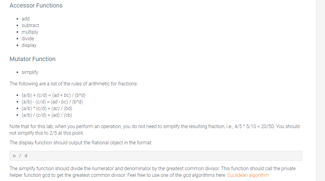 Solved #include using namespace std; // Rational Class | Chegg.com