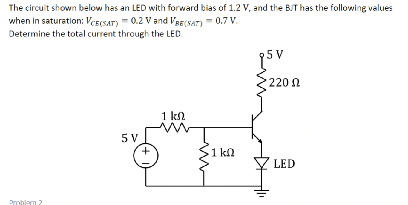 [Solved]: The circuit shown below has an LED with forward b
