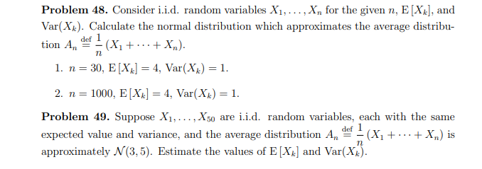 Solved Problem 48. Consider i.i.d. random variables X1, ..., | Chegg.com