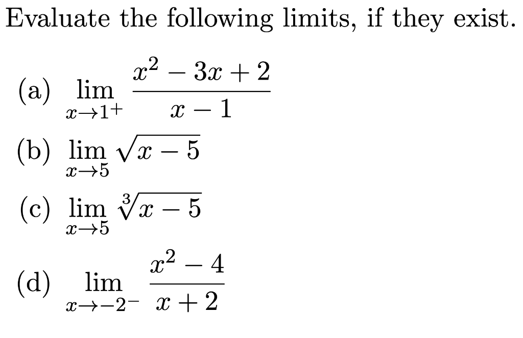 Solved Evaluate the following limits, if they exist. x2 – 3x | Chegg.com