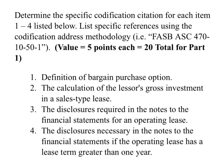 Solved Determine the specific codification citation for each | Chegg.com