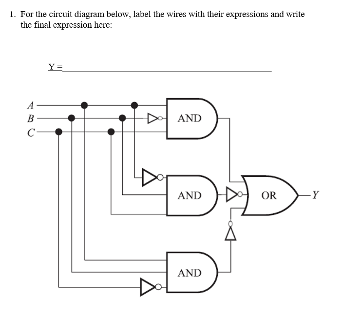 Solved For the circuit diagram below, label the wires with | Chegg.com