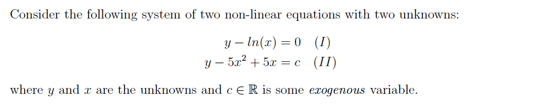 Consider the following system of two non-linear | Chegg.com