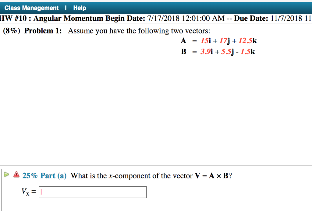 Solved Class Management I Help HW #10 : Angular Momentum | Chegg.com