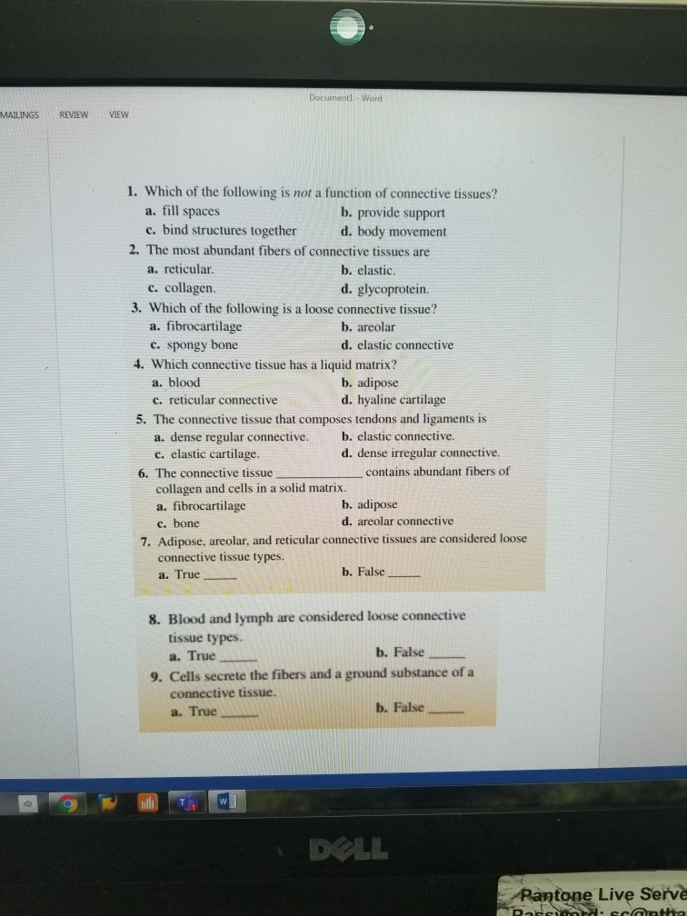 Solved Documenti Word Mailings Review View 1 Which Of The