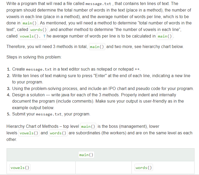 Solved Write a program that will read a file called | Chegg.com