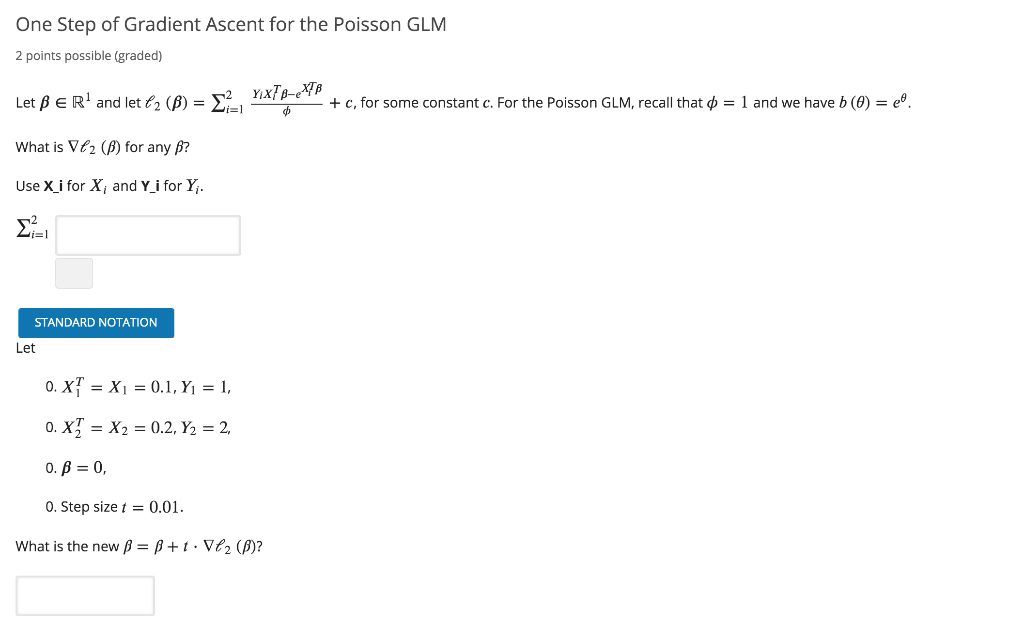 Solved Gradient Descent Let t, (B) be the likelihood | Chegg.com