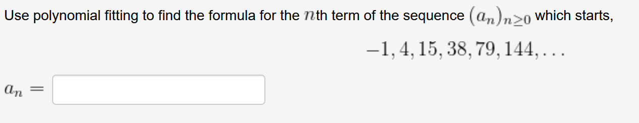 Solved Use polynomial fitting to find the formula for the | Chegg.com