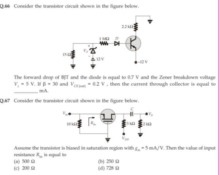 Solved 0.66 Consider the transistor circuit shown in the | Chegg.com