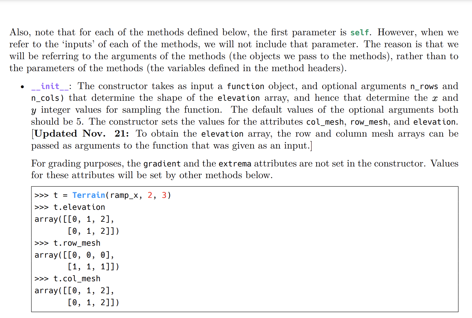 Solved so, note that for each of the methods defined below, | Chegg.com
